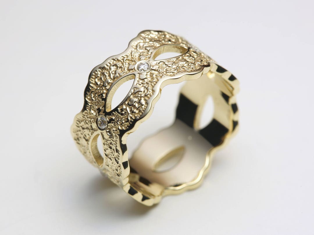 Wide Wedding Ring, Open Wedding Ring, Wedding Ring With Holes, Wide ...