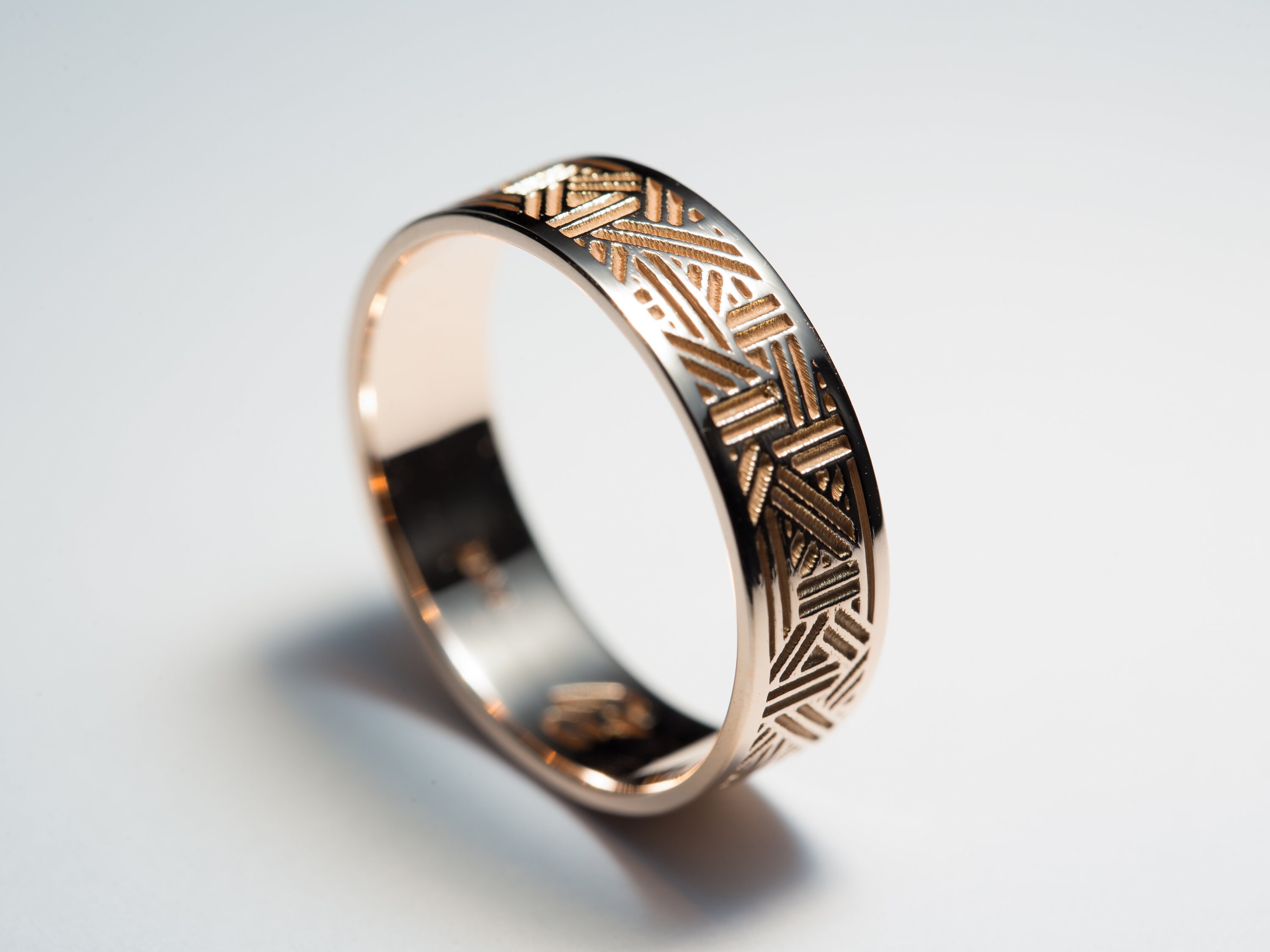 Unique Pattern Wedding Ring Rose Gold Pattern Ring Pattern | Etsy