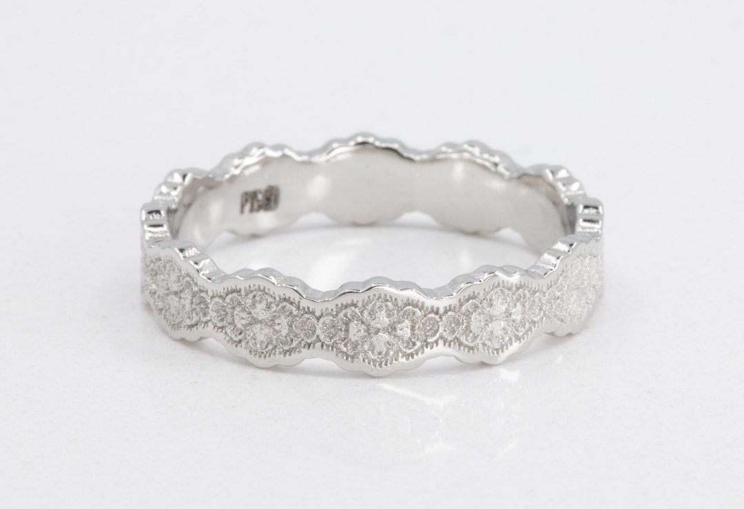 Platinum Lace Wedding Band, Platinum Wedding Ring, Women's Platinum ...