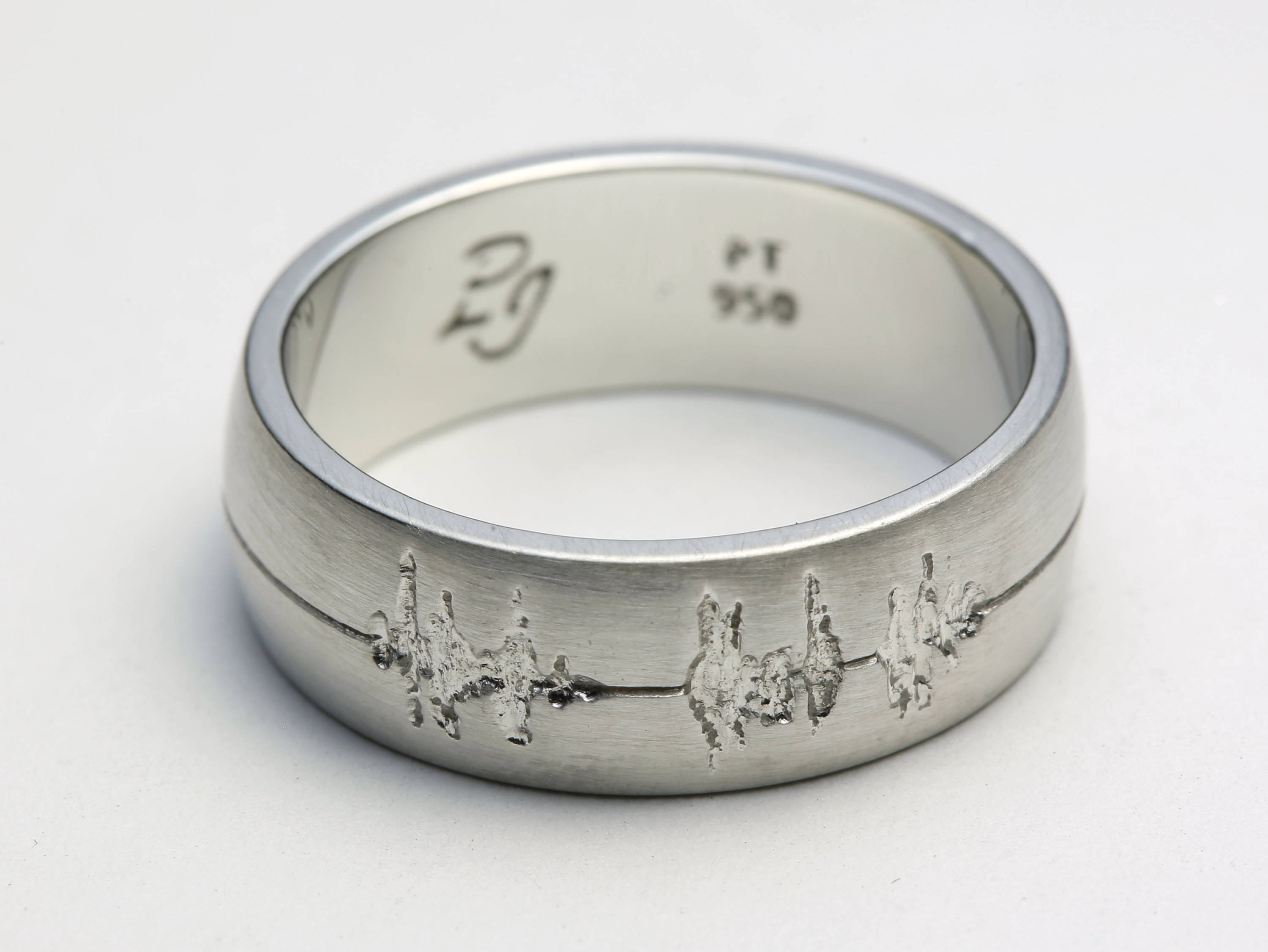 Platinum Wedding Band Platinum Soundwave Ring Wedding Band | Etsy