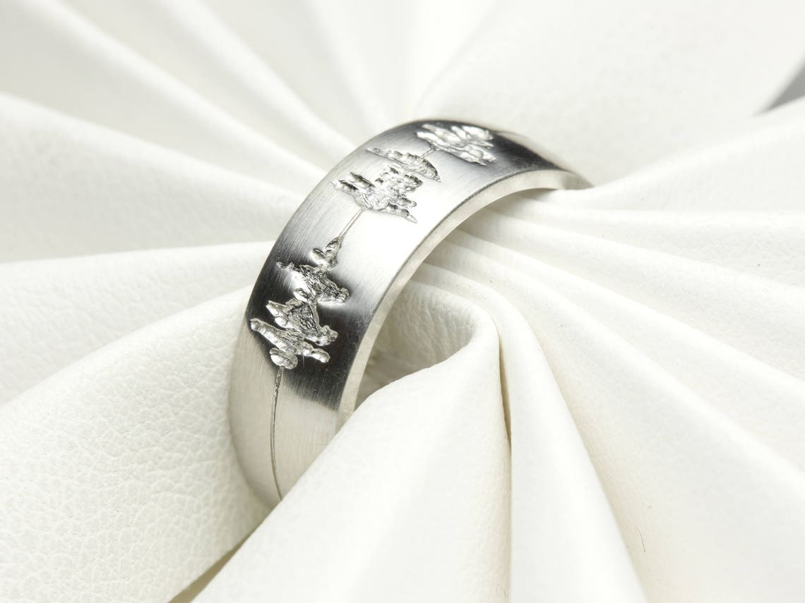 Platinum Wedding Band Platinum Soundwave Ring Wedding Band | Etsy