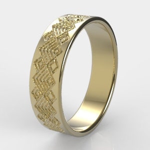 Pyramid Pattern Mens Ring, Squares Pattern Ring, Geometric Band, Men's ...