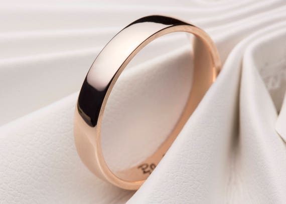 Rose Gold Wedding Ring Rose Gold Wedding Ring Simple Wedding | Etsy