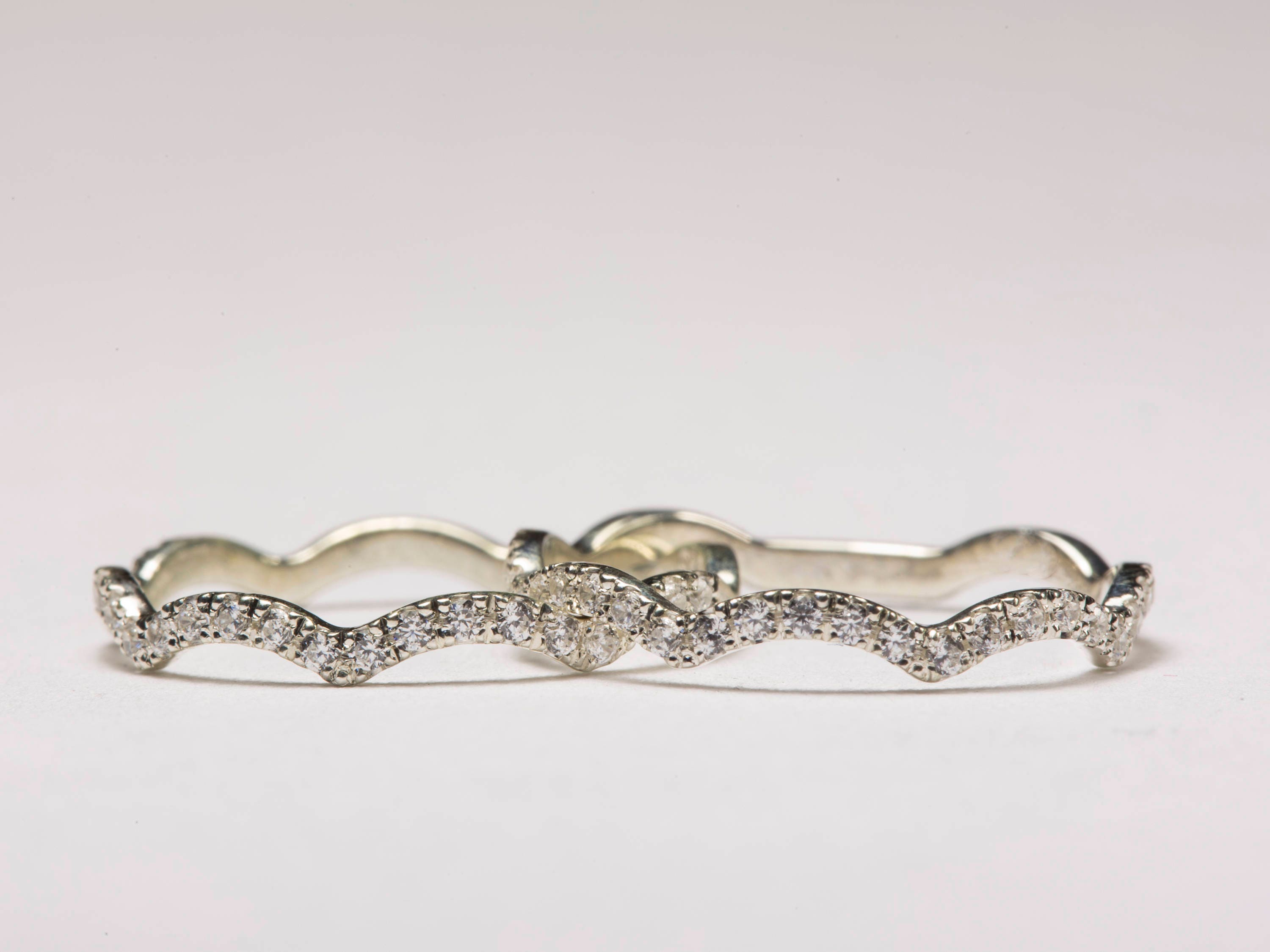 Curved Wedding Band Wavy Ring Curved Ring Gold Stacking | Etsy