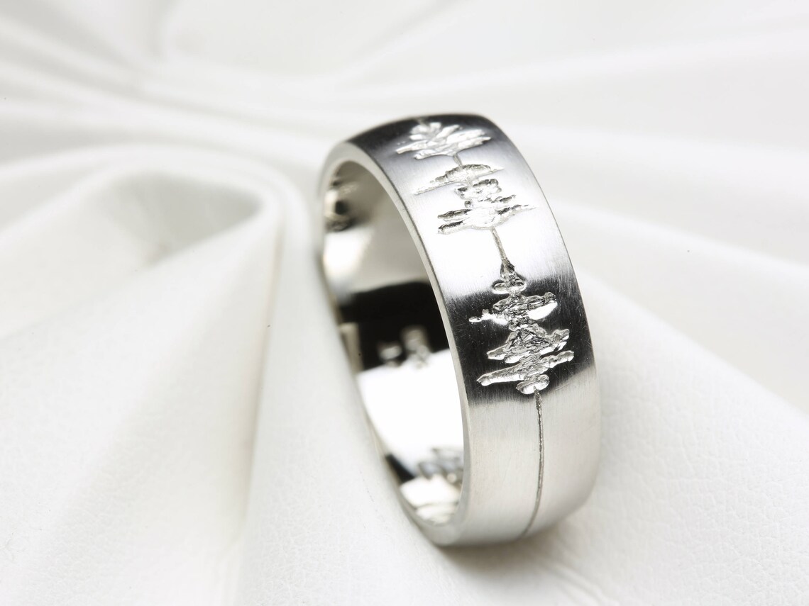 Platinum Wedding Band Platinum Soundwave Ring Wedding Band | Etsy