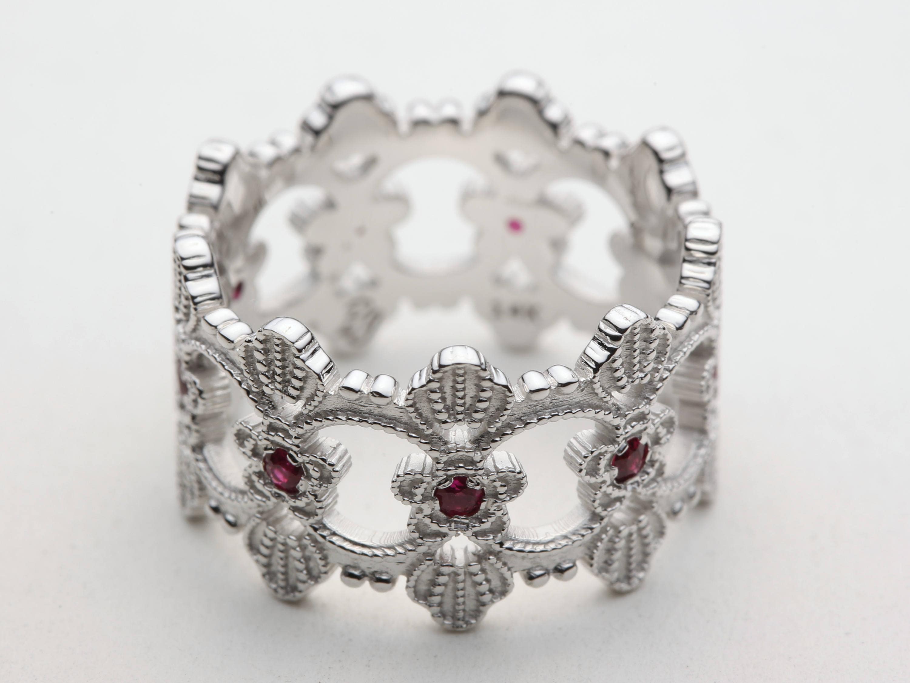 Ruby Wedding Band Ruby Wedding Ring White Gold Ruby Ring | Etsy