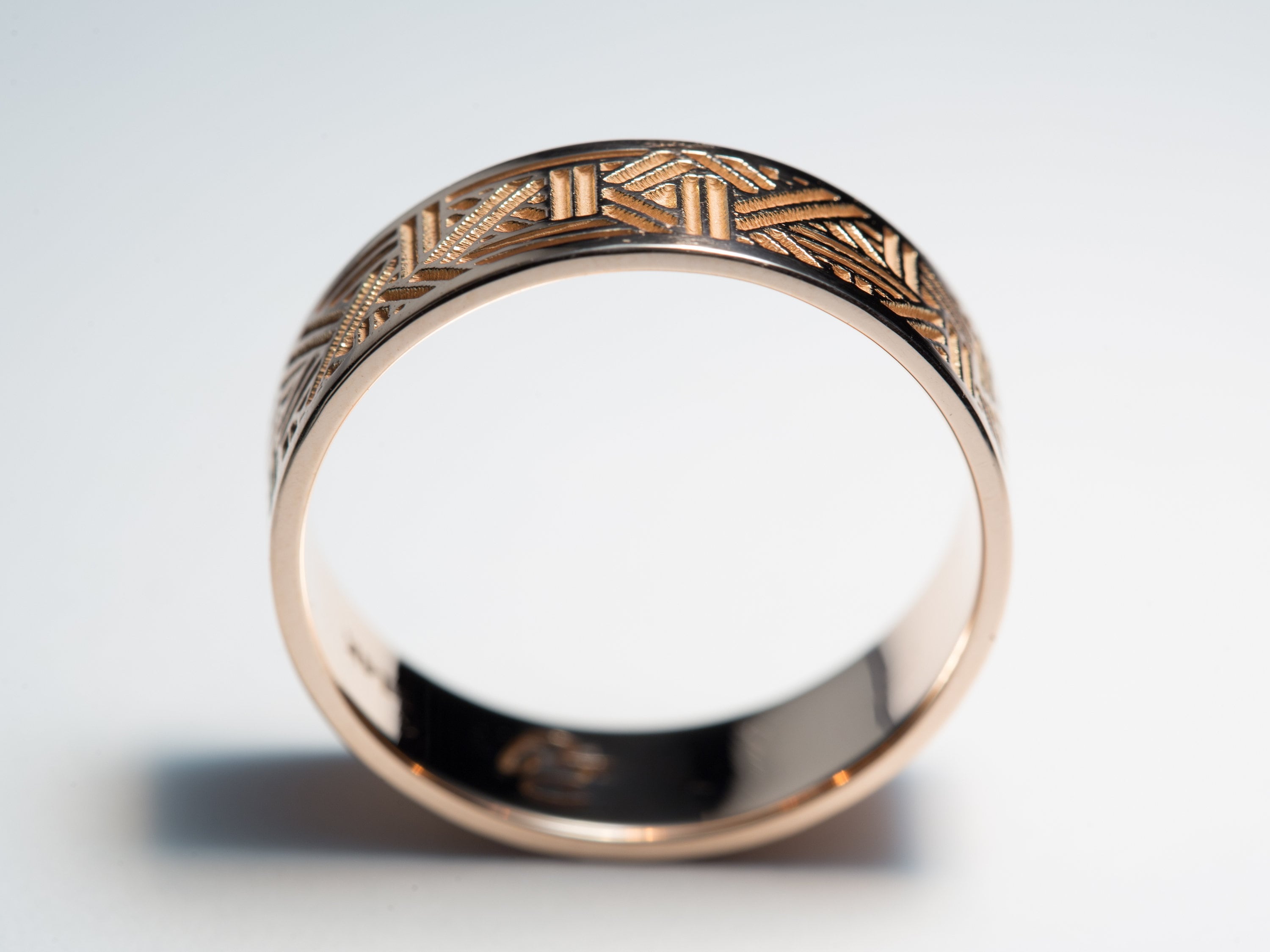 Unique Pattern Wedding Ring Rose Gold Pattern Ring Pattern | Etsy