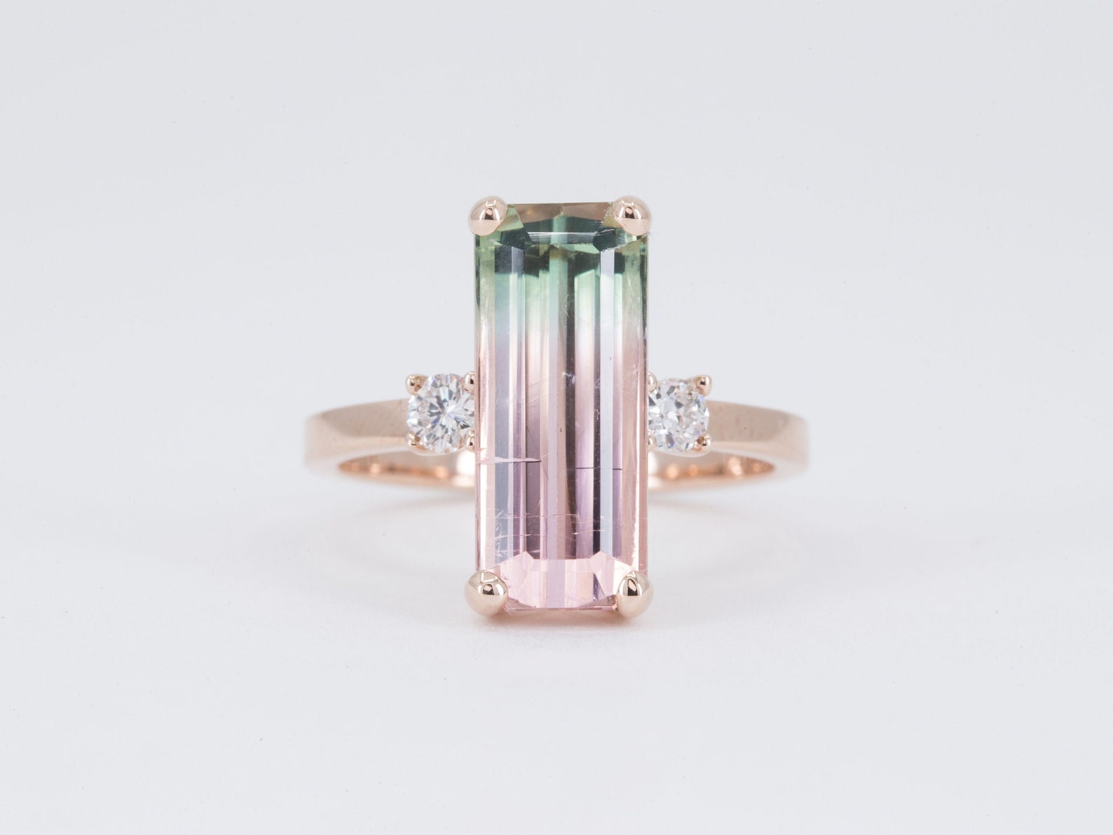 Bi-color Tourmaline Ring Gold Tourmaline Ring Pink | Etsy