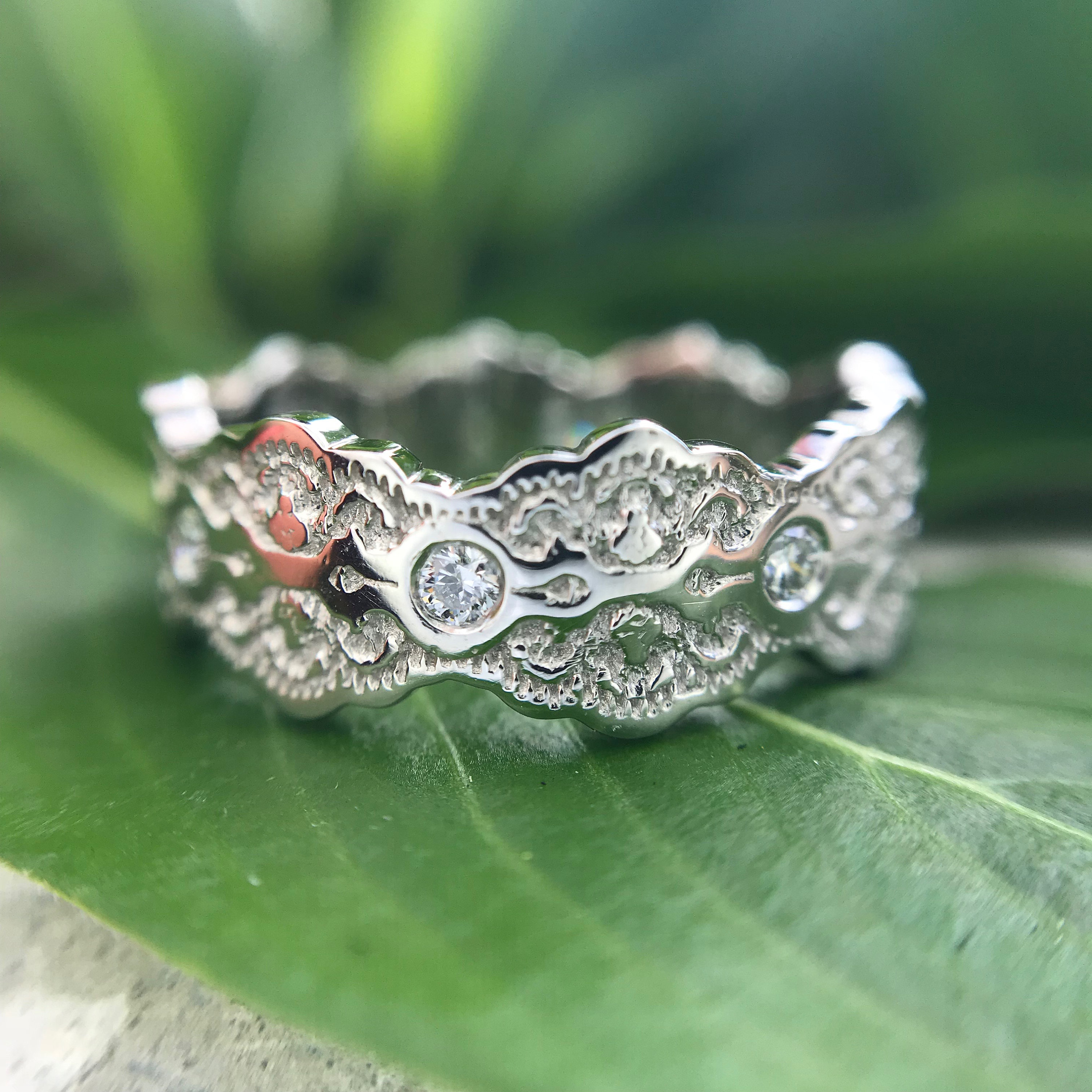 Platinum Wedding Band Women Platinum Ring Diamond Platinum | Etsy