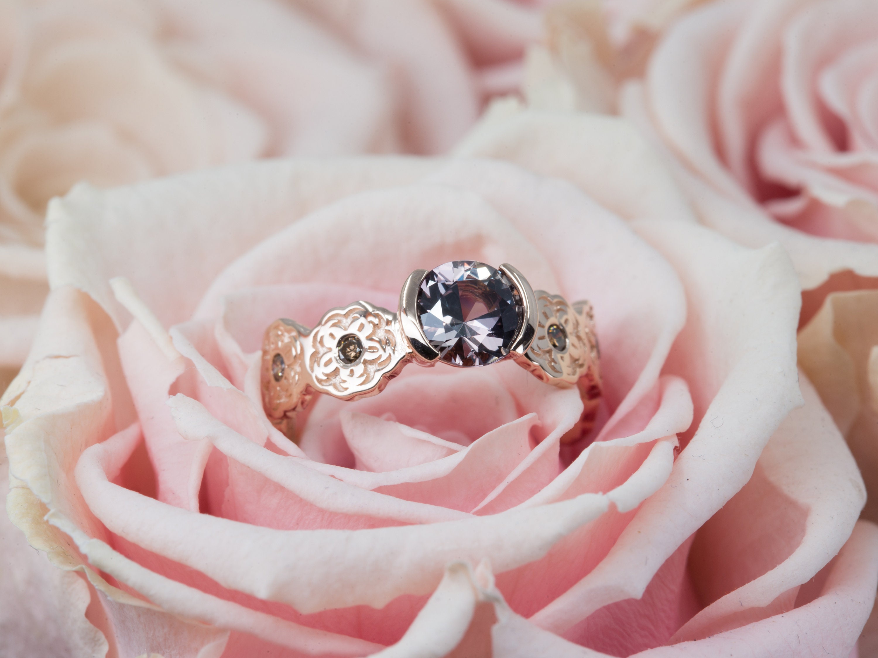 Sakura Engagement Ring Gold Sakura Ring Cherry Blossom Ring | Etsy