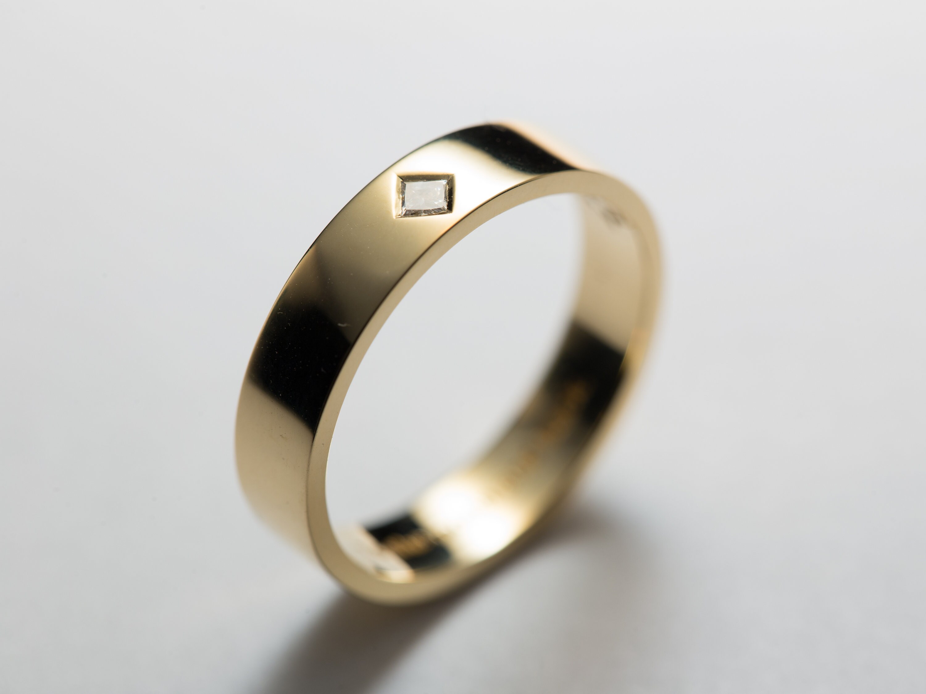 Men's Gold Wedding Ring With Princess Diamond Mens - Etsy