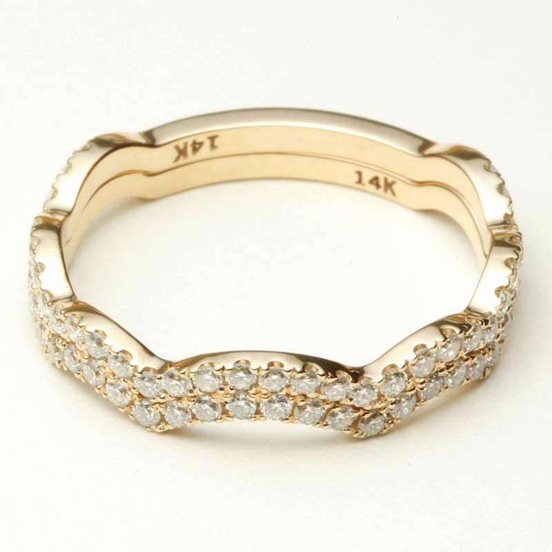 Diamond Wave Ring - Etsy