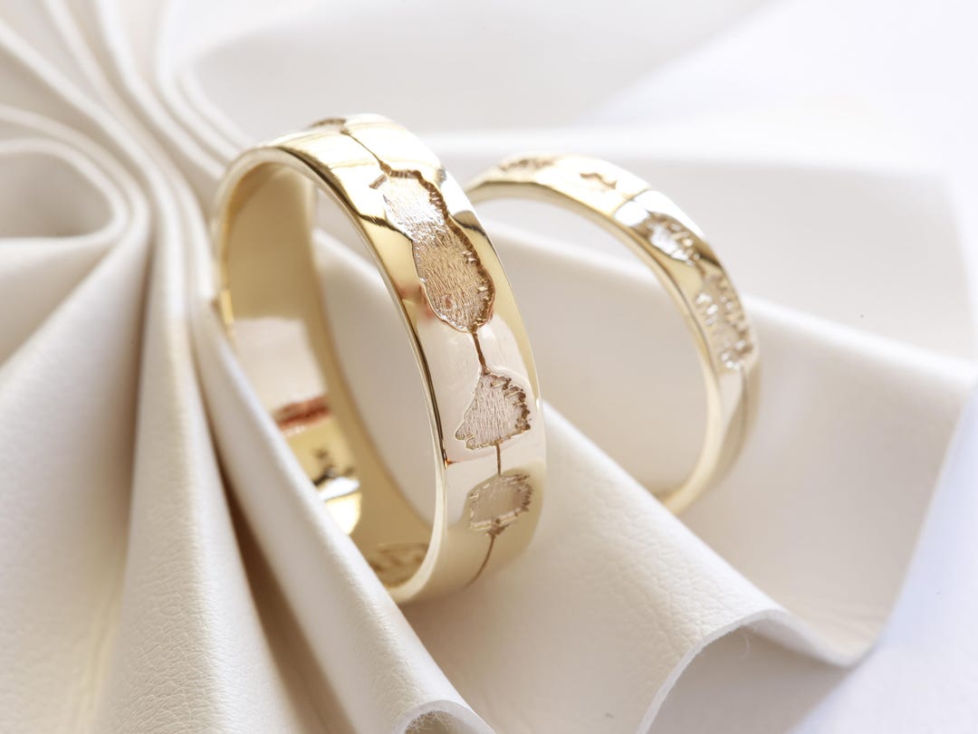 Soundwave Ring Set, Sound Wave Ring Set, His and Hers Ring Set ...