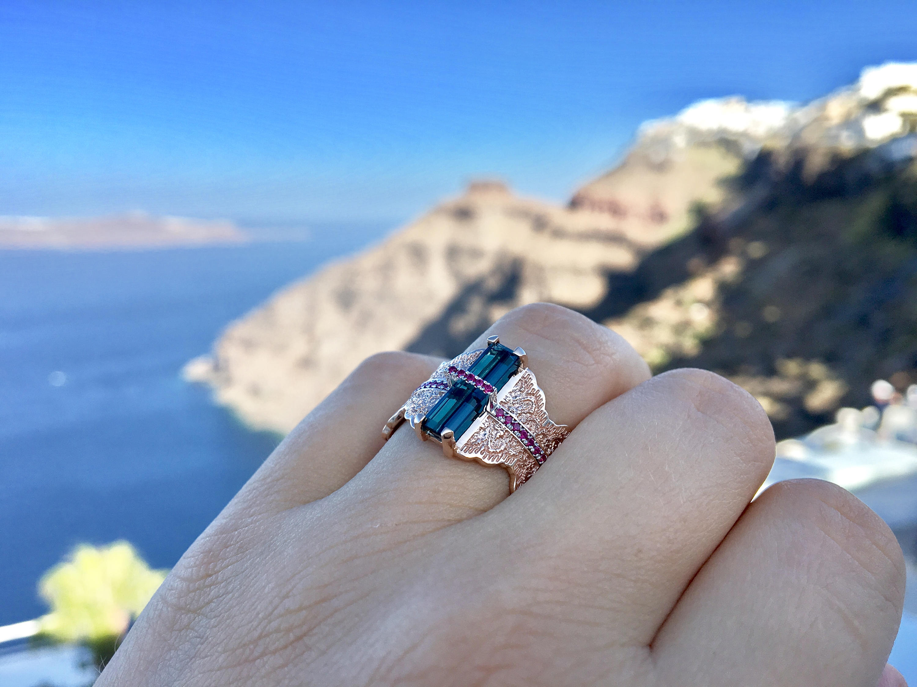 Tourmaline Ring Watermelon Tourmaline Ring Baguette | Etsy