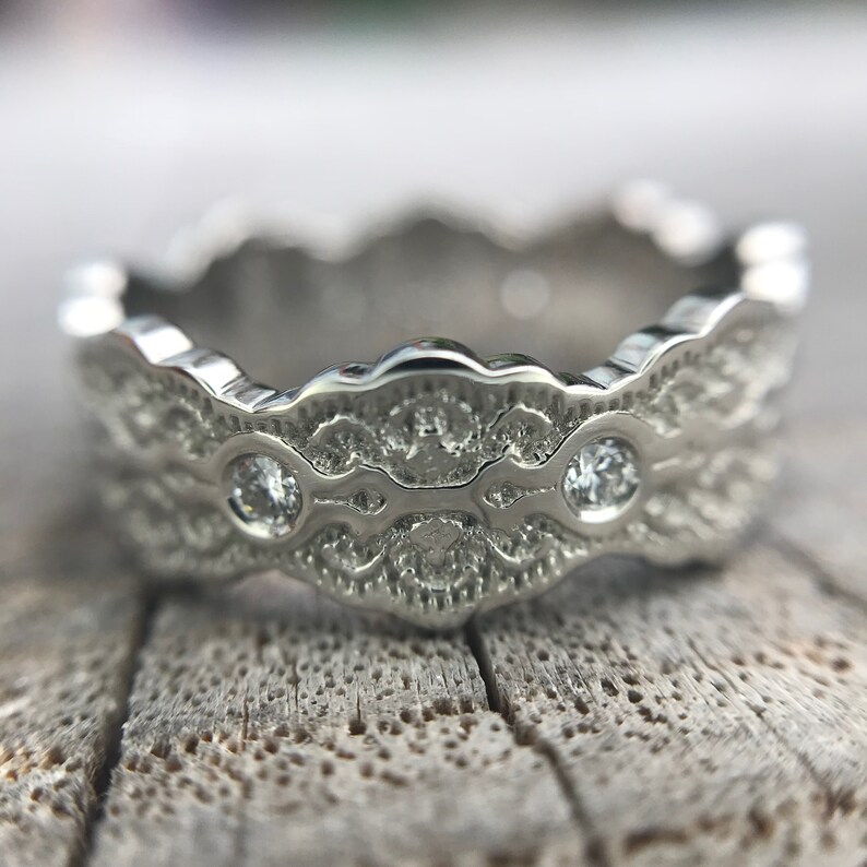 Platinum Wedding Band Women Platinum Ring Diamond Platinum - Etsy