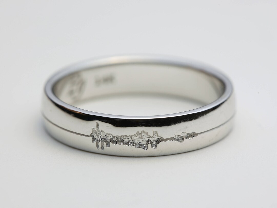 White Gold Sound Wave Ring, White Gold Soundwave Ring, Soundwave ...