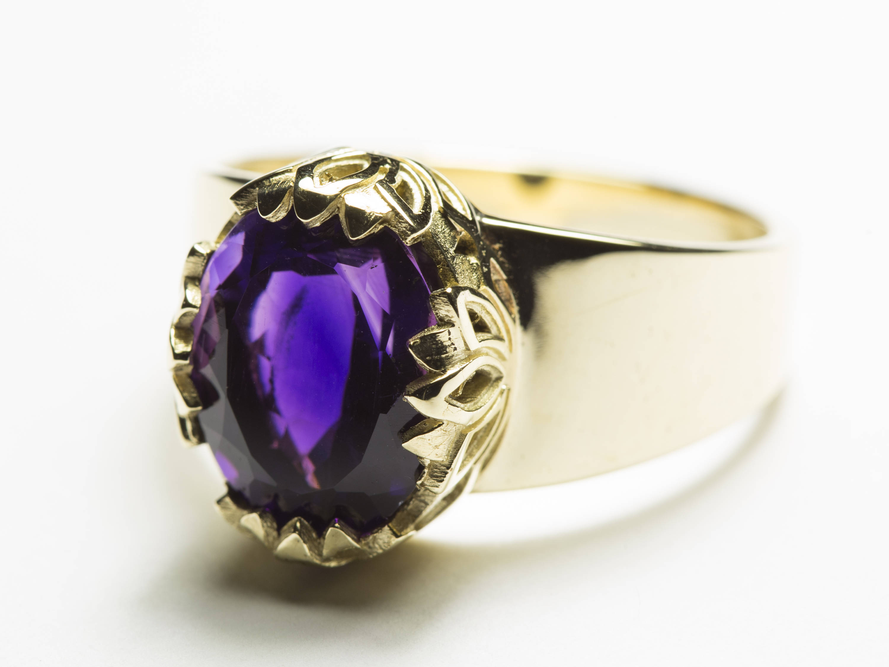 Lotus Flower Ring Mens Engagement Ring Mens Amethyst Ring - Etsy