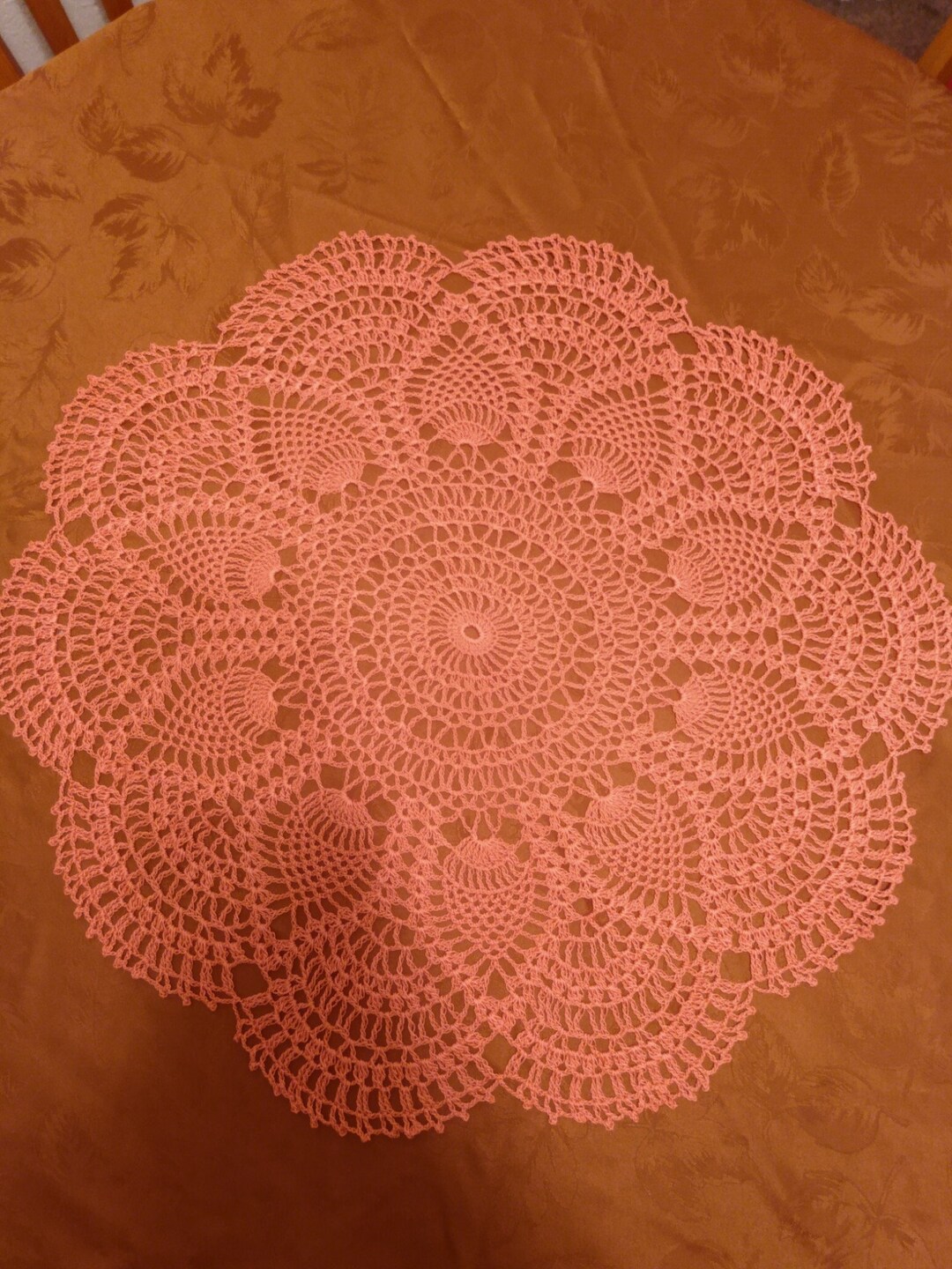 Salmon Crochet Cotton Pineapple Doily - Etsy