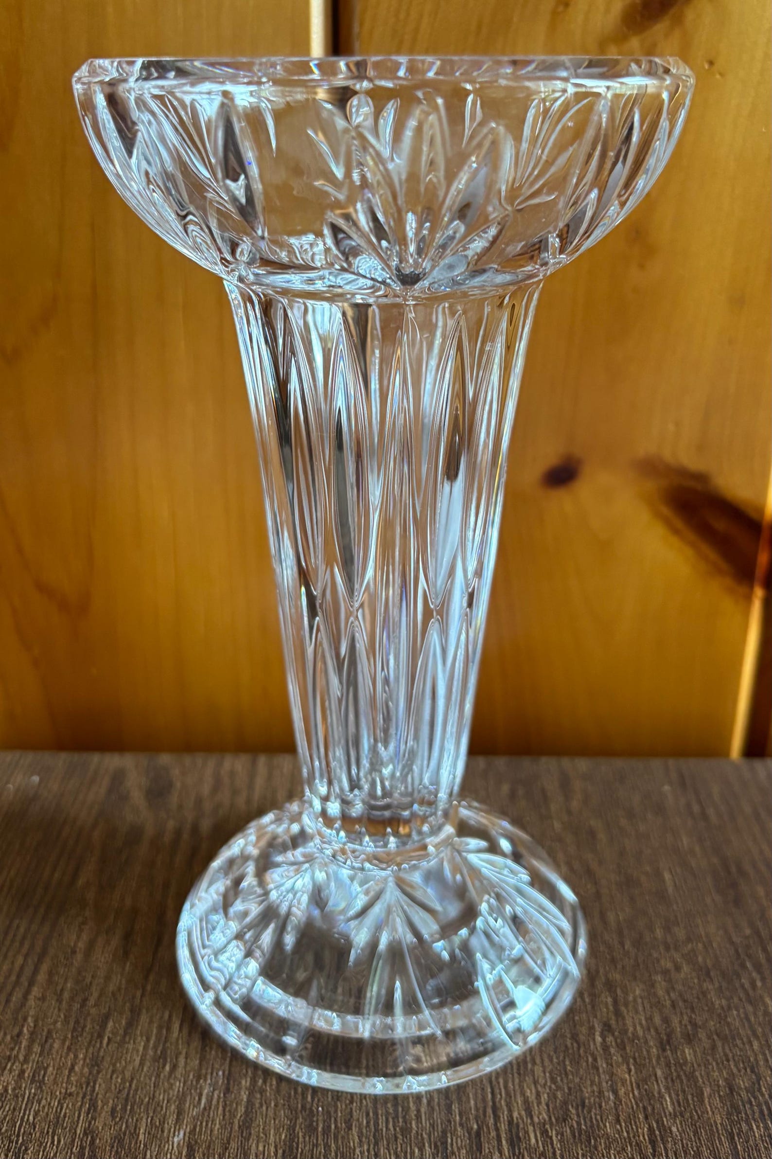 Vintage Elegant Princess House Genuine Lead Crystal 8" Flower Vase Made ...