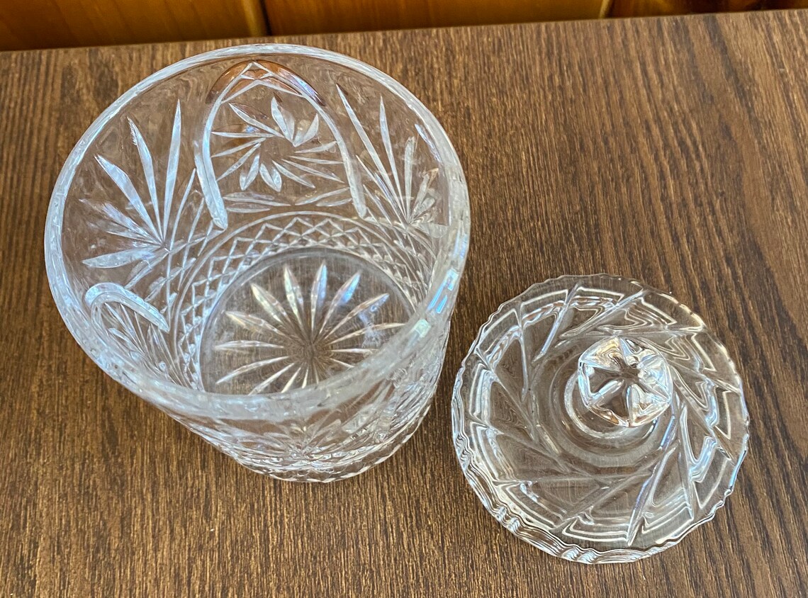 Lead Crystal Biscuit Barrel/cookie Jar - Etsy