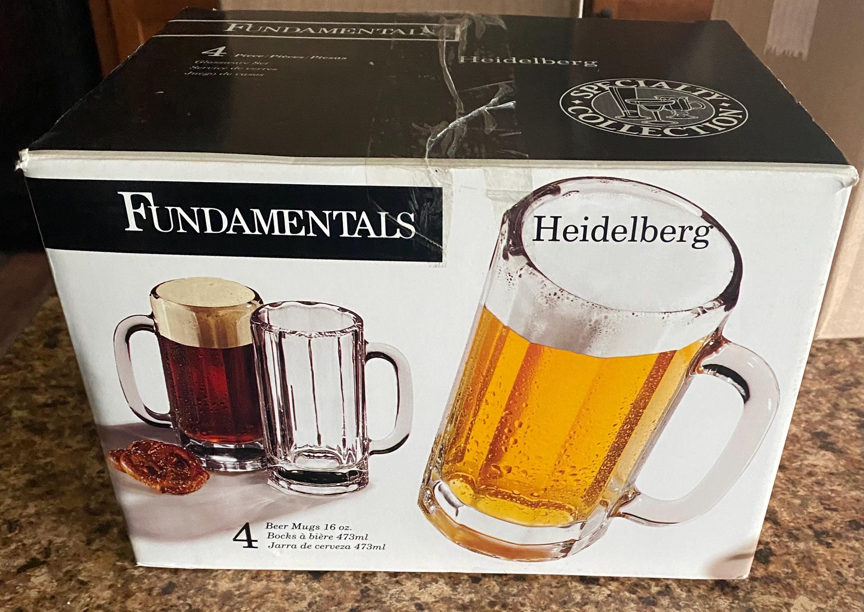 Vintage Libbey Heidelberg Beer Mugs/paneled Glass/set of 4/16 Oz - Etsy