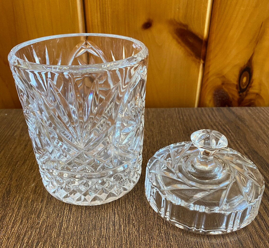 Lead Crystal Biscuit Barrel/cookie Jar - Etsy