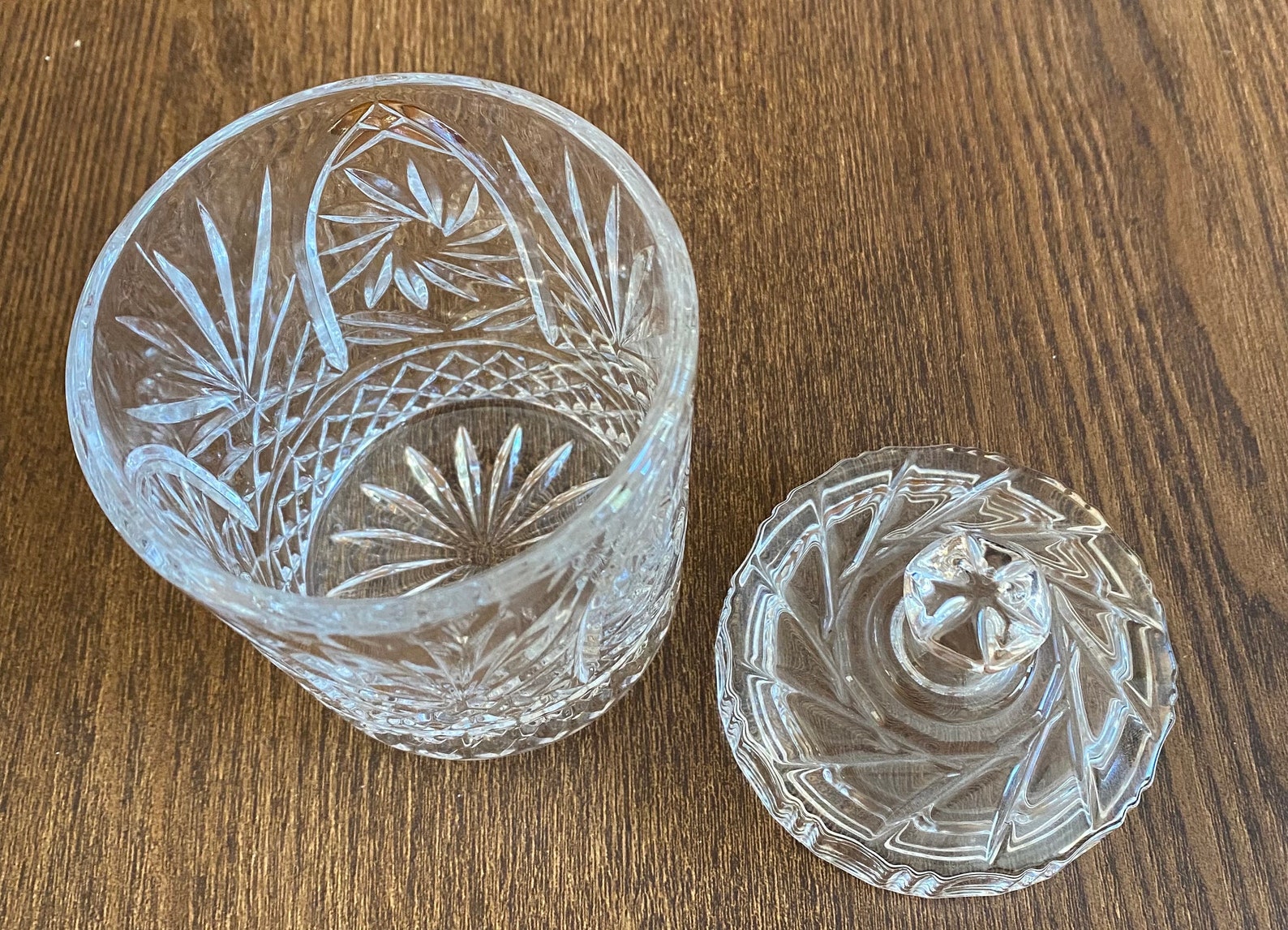 Lead Crystal Biscuit Barrel/cookie Jar - Etsy