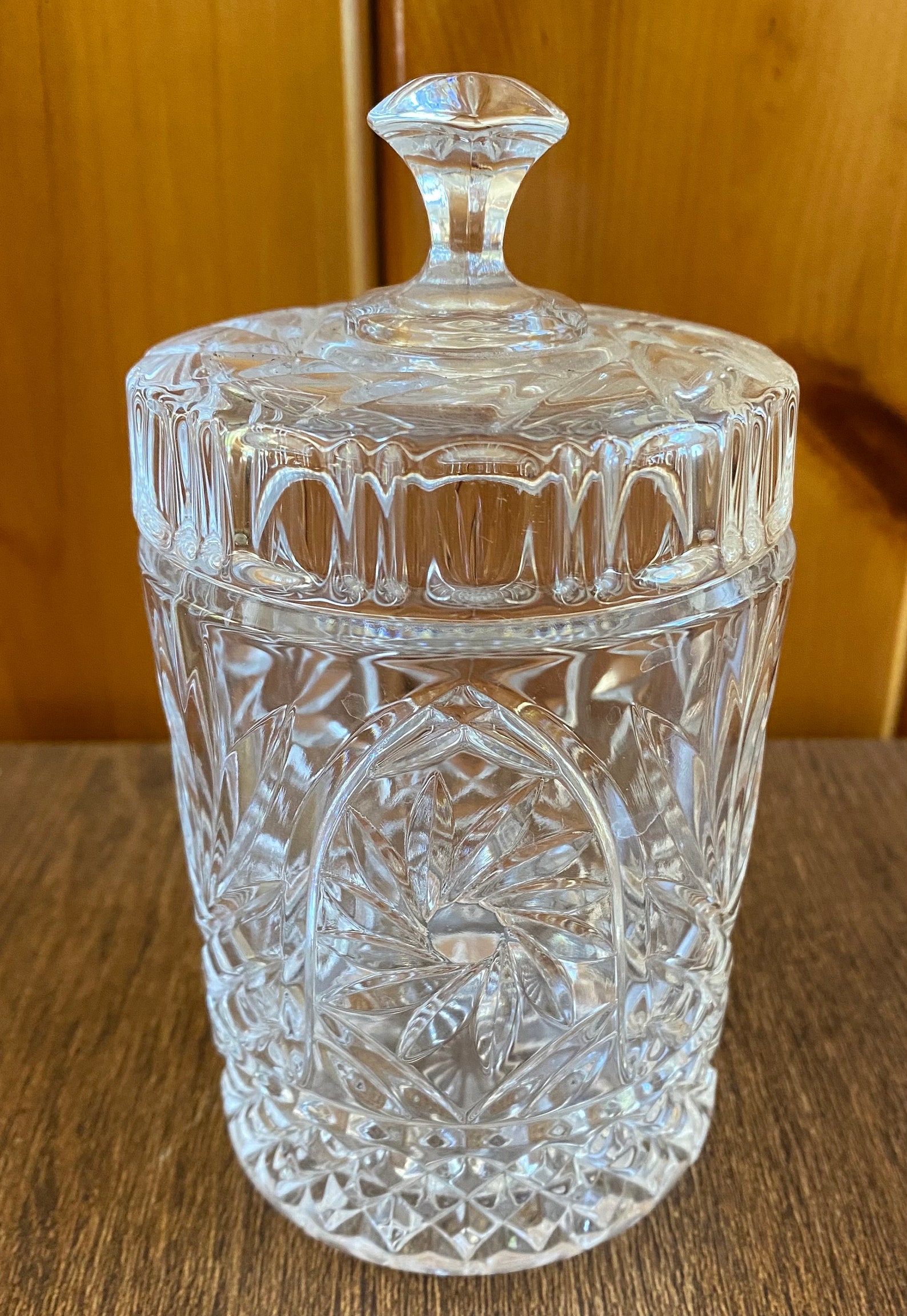 Lead Crystal Biscuit Barrel/cookie Jar - Etsy