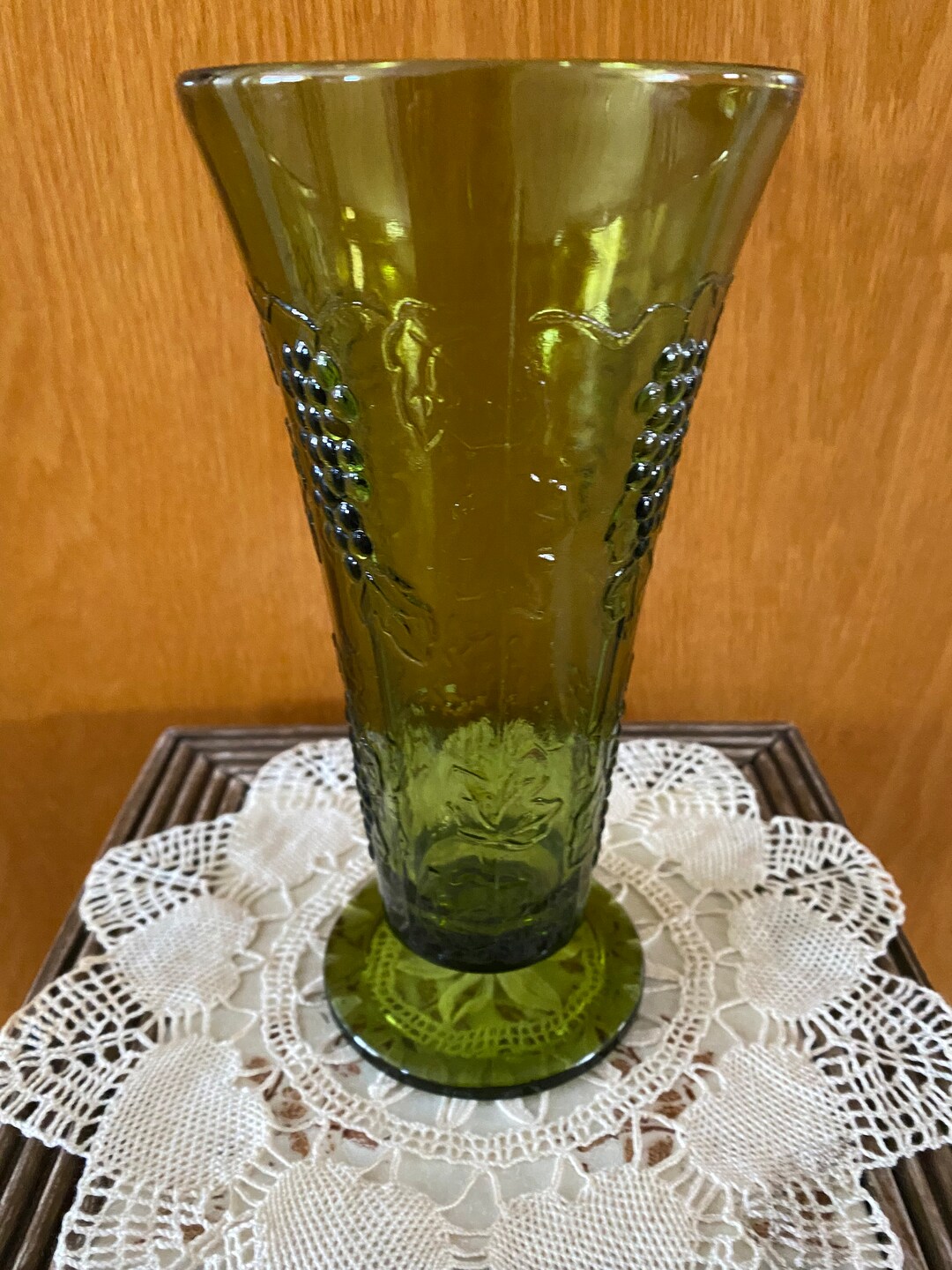 Vintage Indiana Colony Green Vase - Etsy
