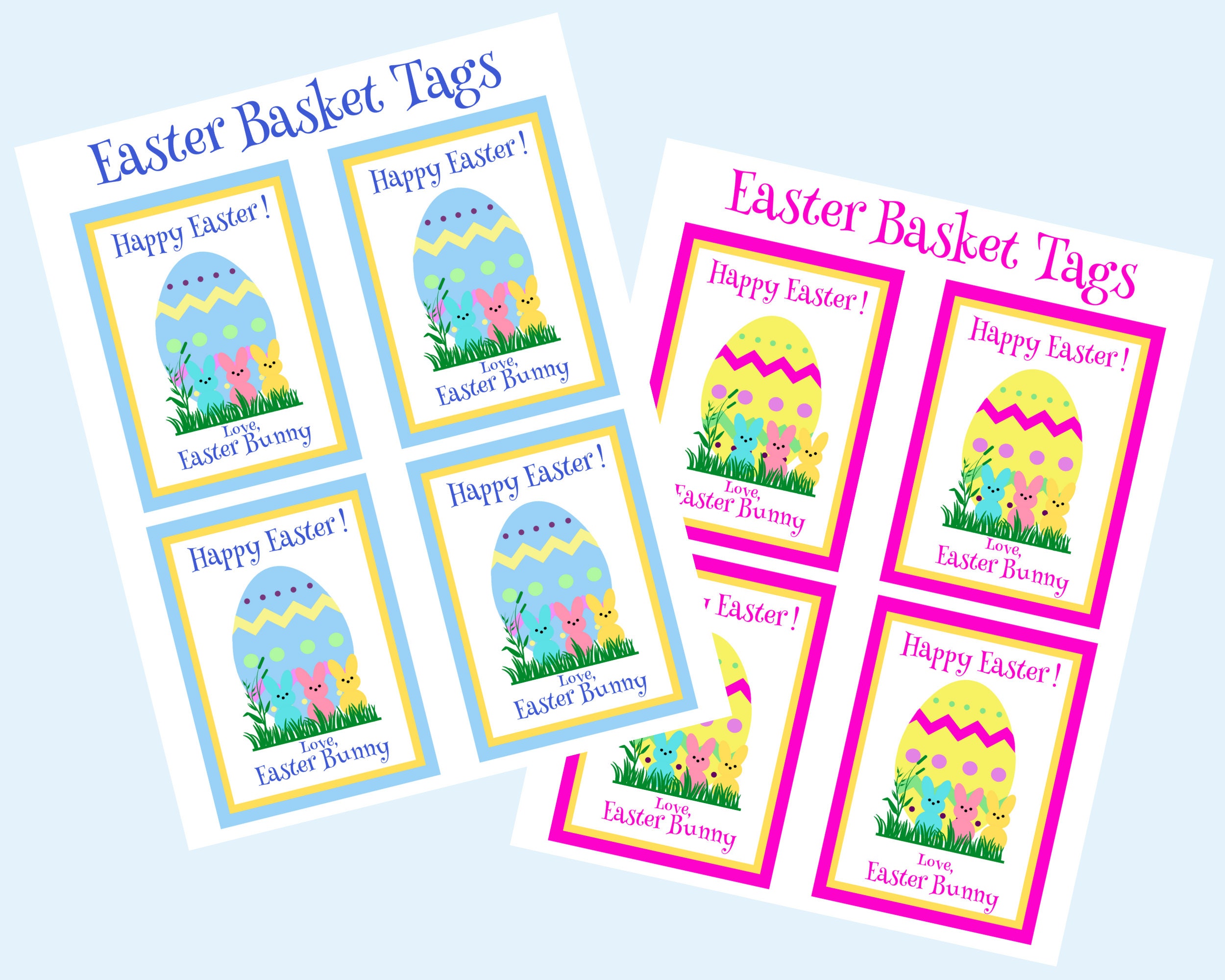 Easter Basket Printable Tags, Printable Tags, Gift Card From Easter ...