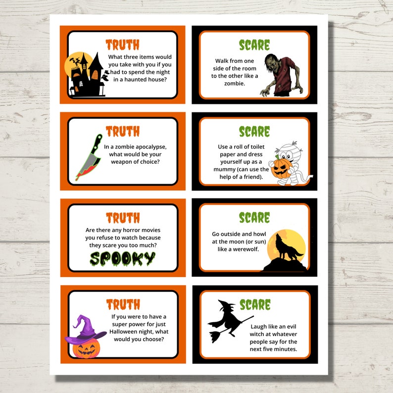 Halloween Truth or Scare Game, Halloween Party Kid's Game, Halloween ...