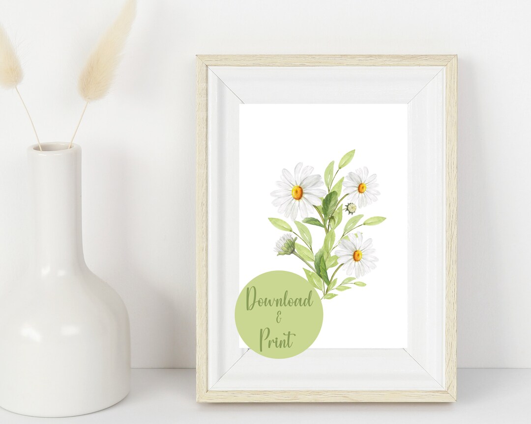Printable Flower Art, Digital Download, Spring Daisies Printable ...