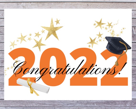 Graduation Printable Card Congratulations 2022 Card Congrats | Etsy