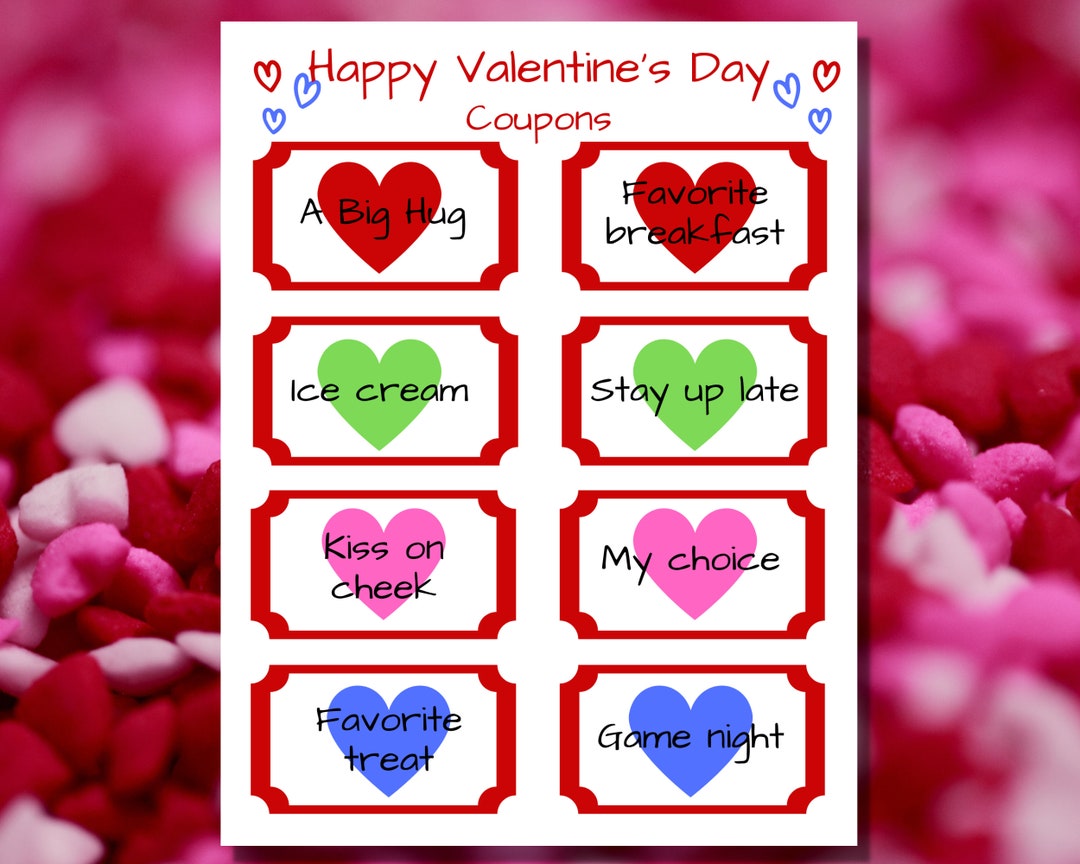 Valentine's Day Printable Coupons for Kids, Printable Valentine's ...