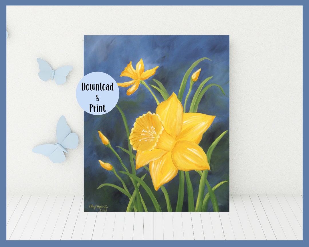 Printable SPRING DAFFODILS, Digital Print, PRINTABLE - Jpg, Pdf Digital ...