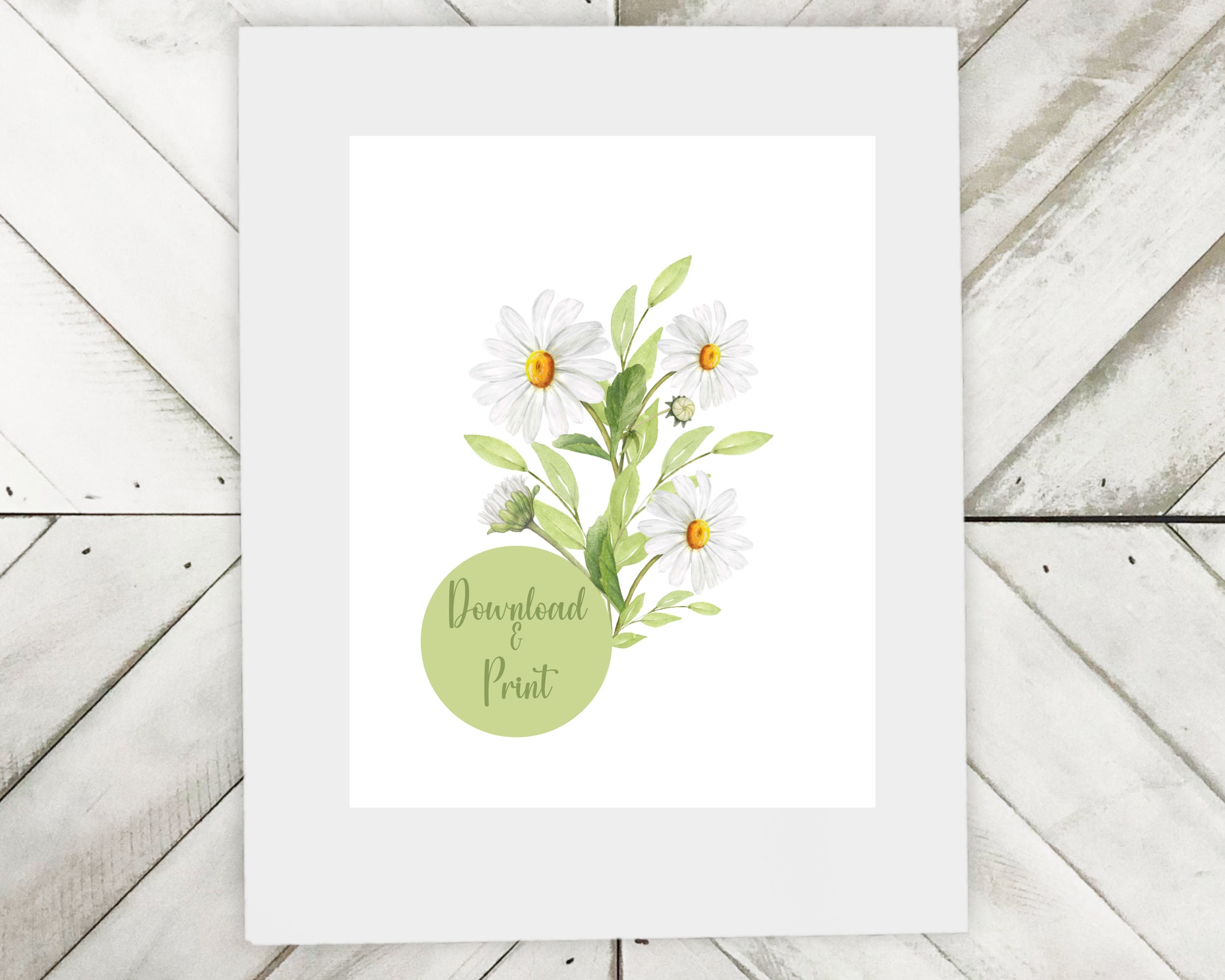 Printable Flower Art, Digital Download, Spring Daisies Printable ...