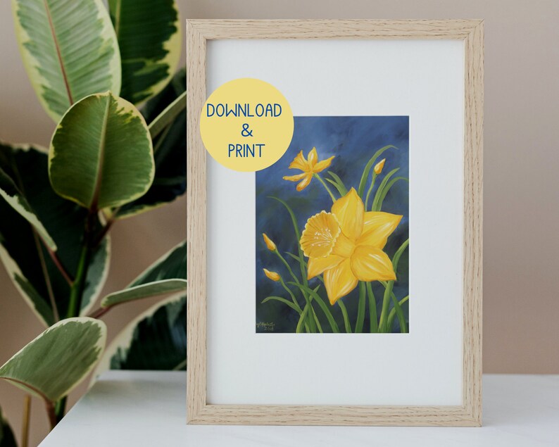 Printable SPRING DAFFODILS, Digital Print, PRINTABLE - Jpg, Pdf Digital ...