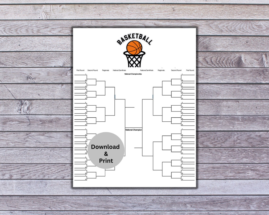 Printable Brackets, Basketball Championship Worksheet, Printable ...