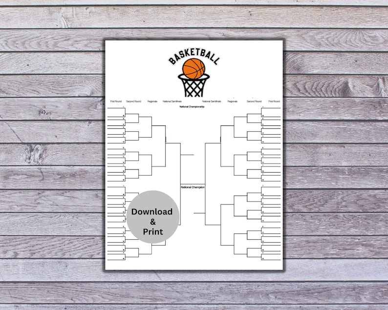 Printable Brackets, Basketball Championship Worksheet, Printable ...