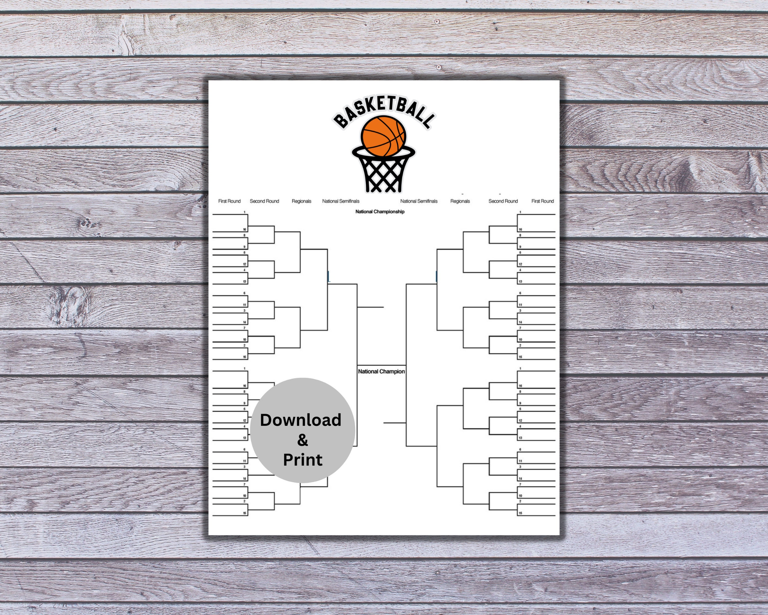 Printable Brackets, Basketball Championship Worksheet, Printable ...