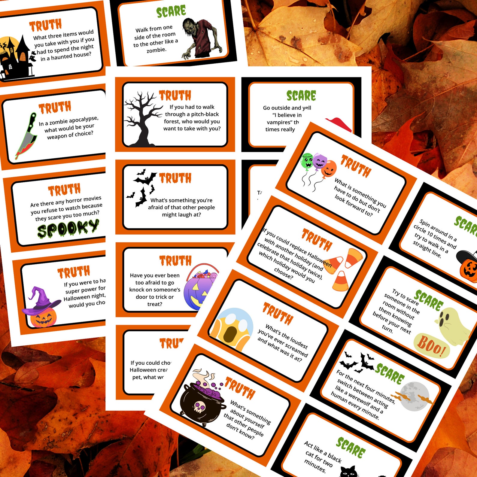 Halloween Truth or Scare Game, Halloween Party Kid's Game, Halloween ...