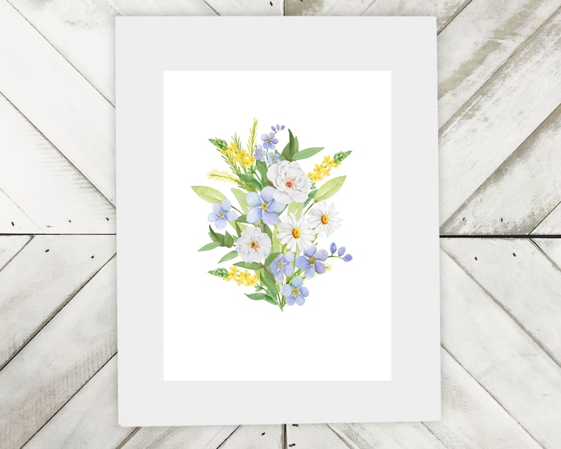 Printable Flower Art, Digital Download, Spring Printable, Wildflower ...
