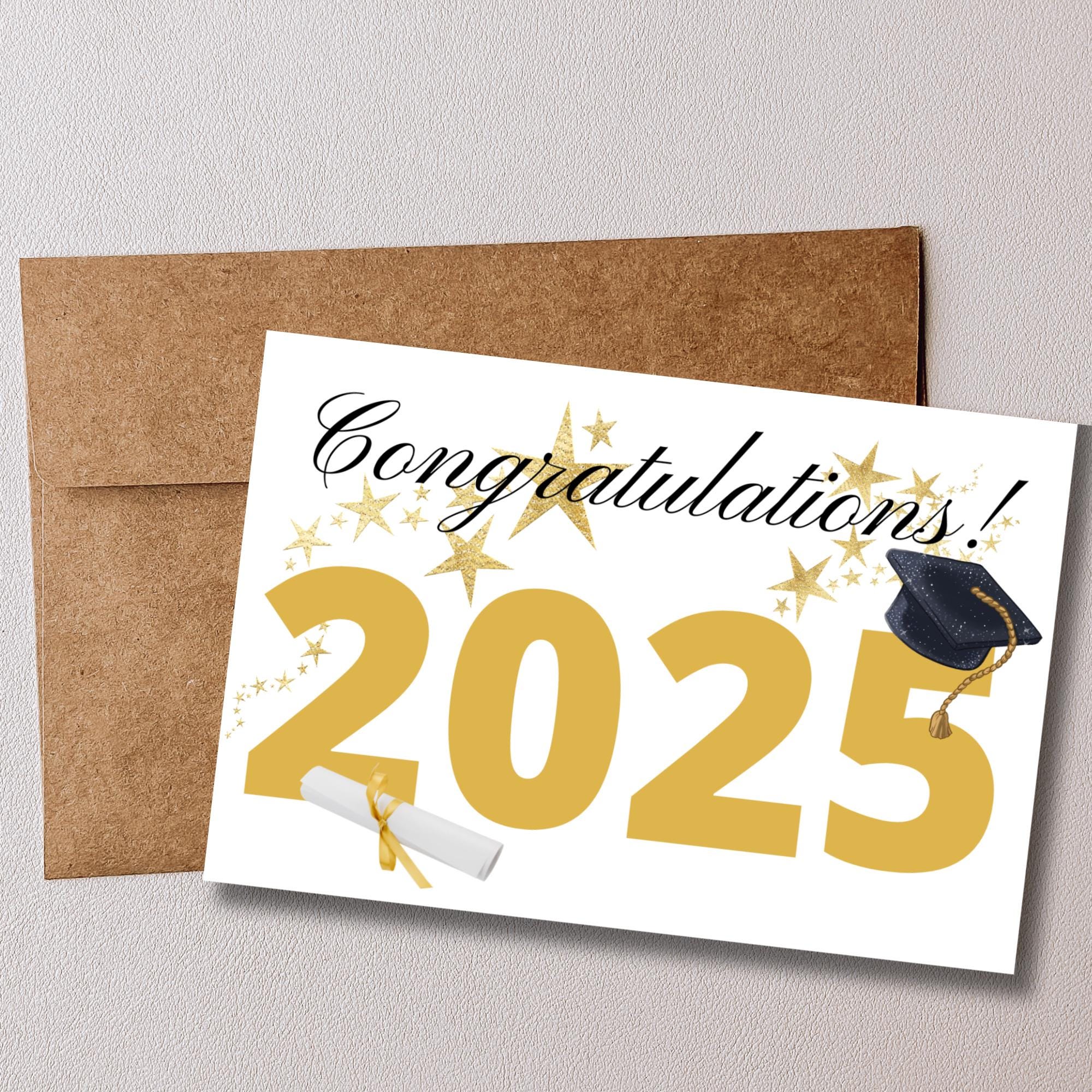 Graduation Printable Card, Congratulations 2025 Card, Congrats Card ...