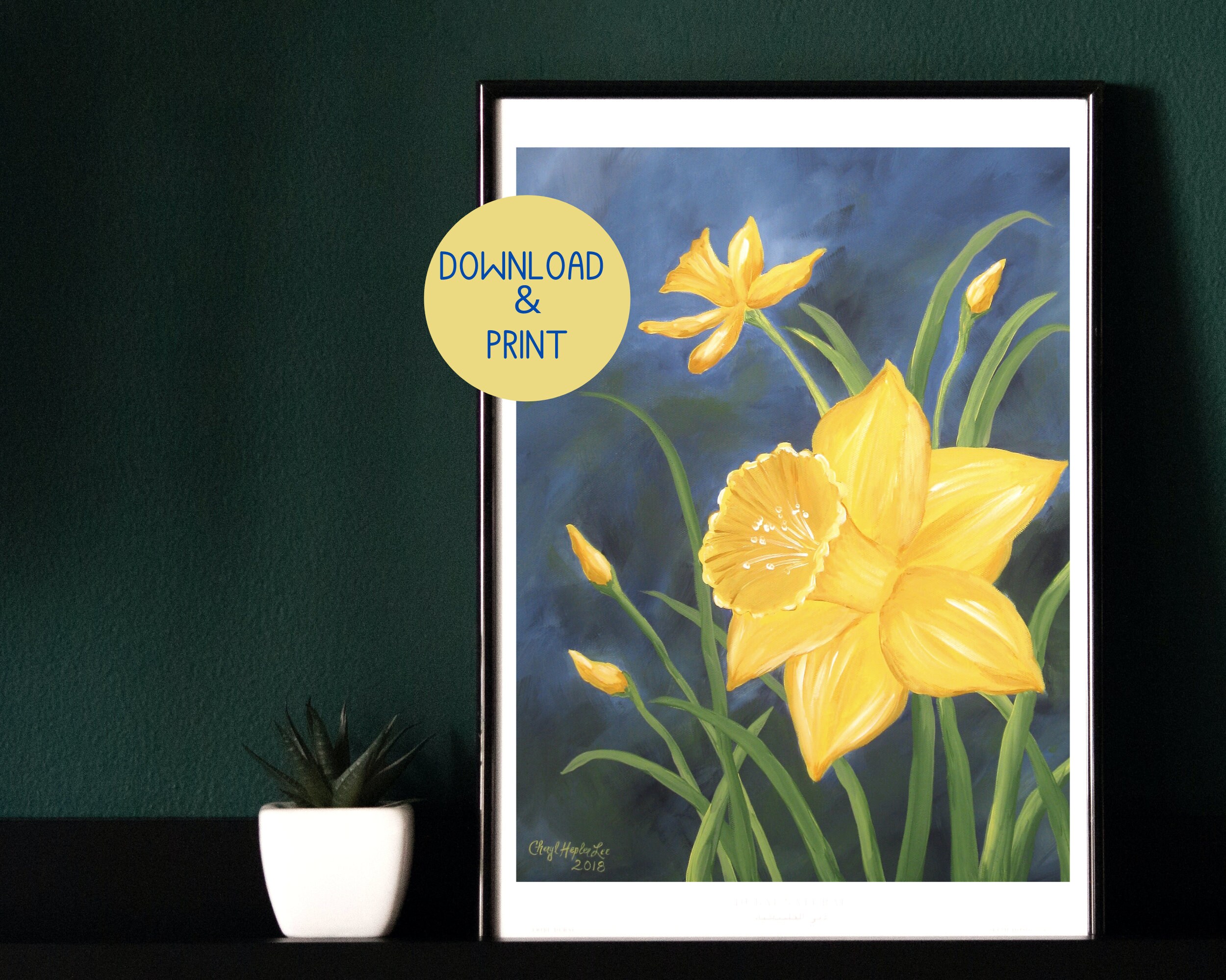 Printable SPRING DAFFODILS, Digital Print, PRINTABLE - Jpg, Pdf Digital ...
