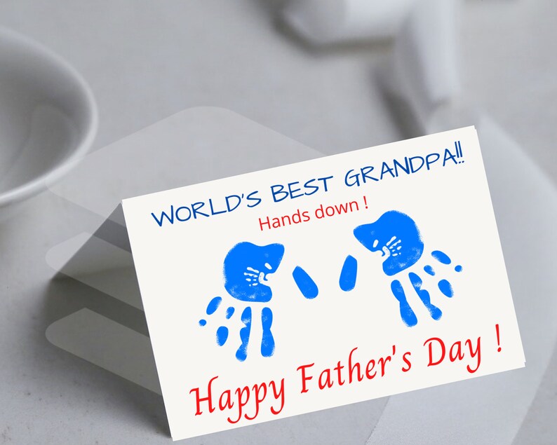Father's Day Printable Card for Grandpa, Hand Print Art, Grandpa Father ...