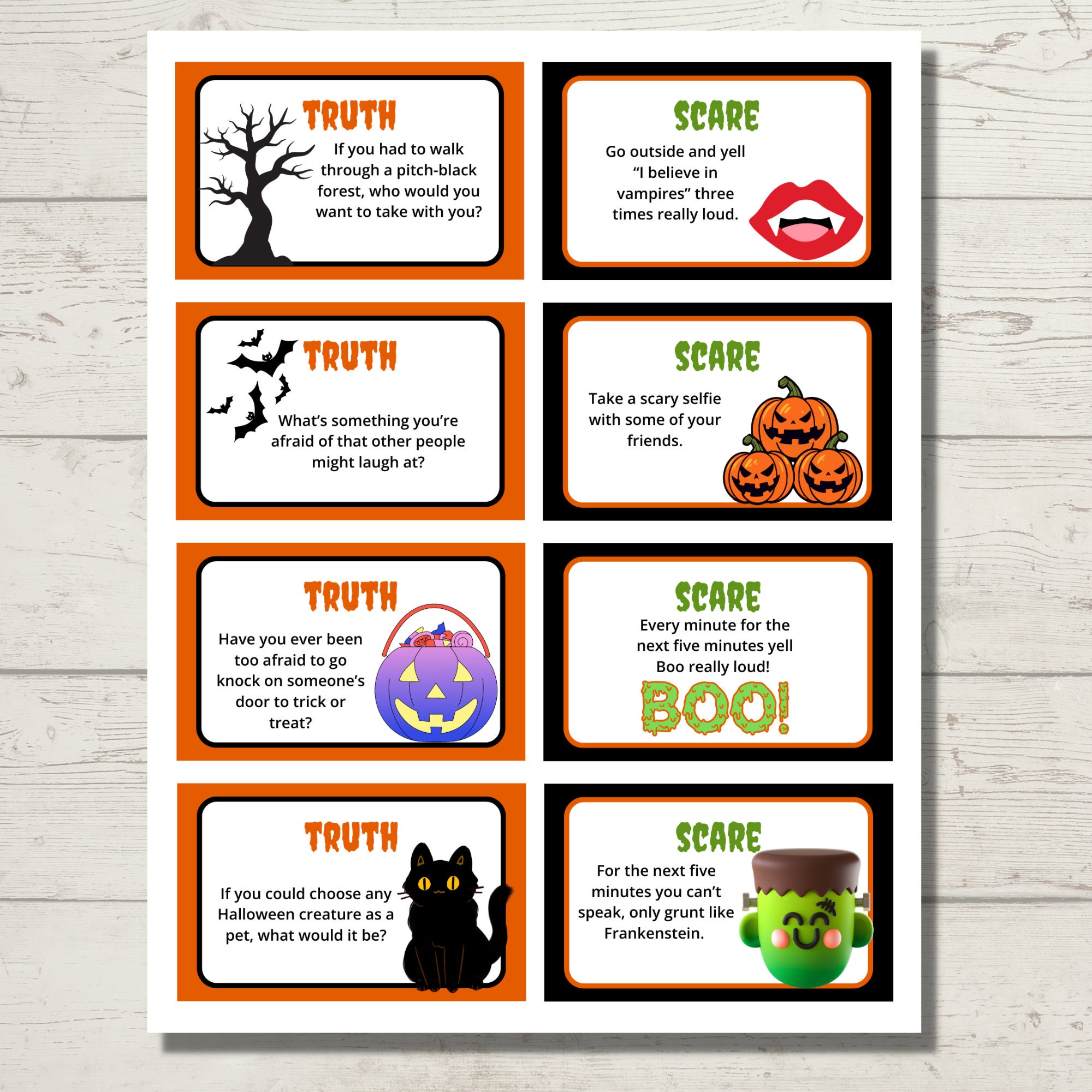 Halloween Truth or Scare Game, Halloween Party Kid's Game, Halloween ...