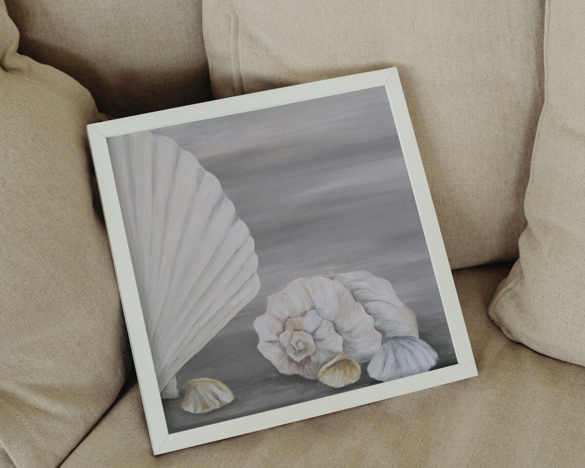 Printable Seashell Art, Seashell Art Painting, Seashell Wall Art - Etsy