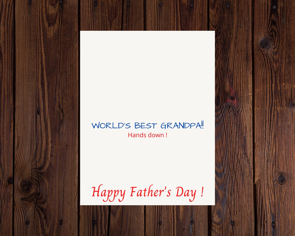 Father's Day Printable Card for Grandpa, Hand Print Art, Grandpa Father ...