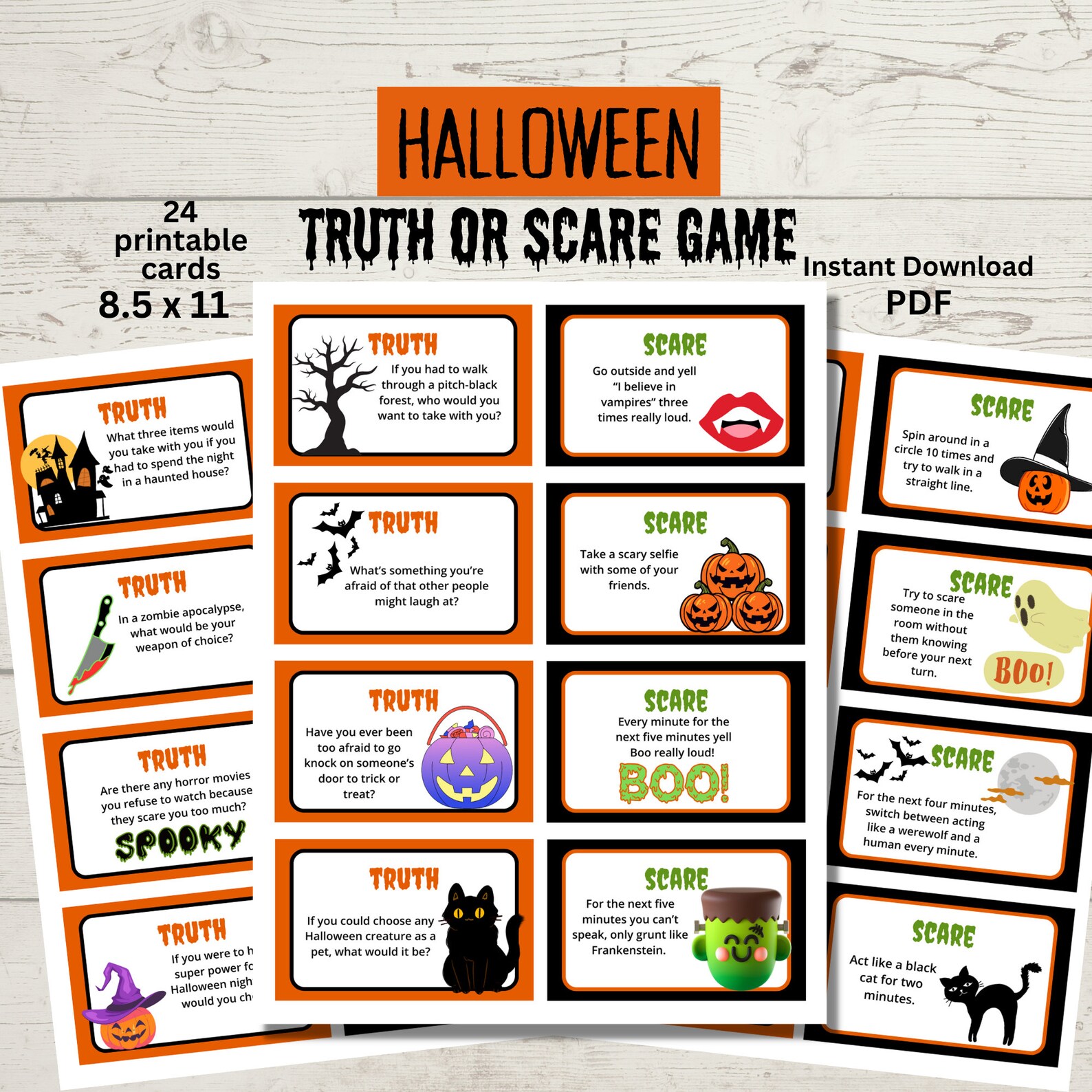 Halloween Truth or Scare Game, Halloween Party Kid's Game, Halloween ...