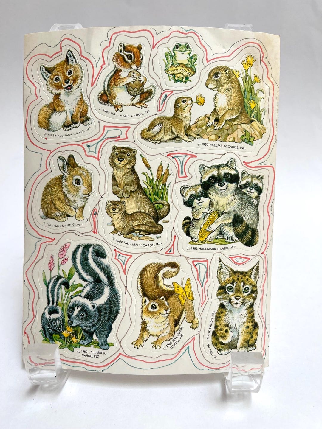 Sheet of 80s Woodland Critters From 1982 Hallmark Cards Inc Very Sweet ...